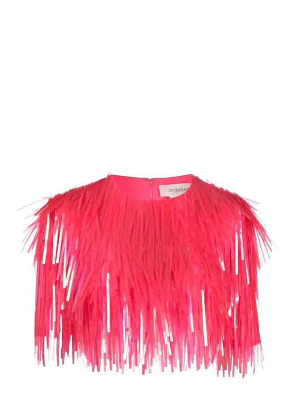 Sportmax Fringed Cropped Top - Pink