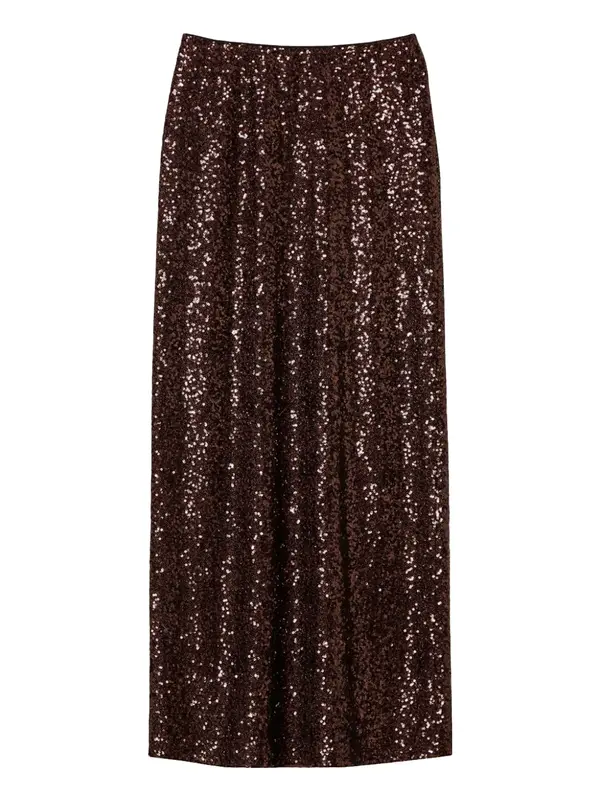 TWINSET Sequin-embellished Maxi Skirt - Brown