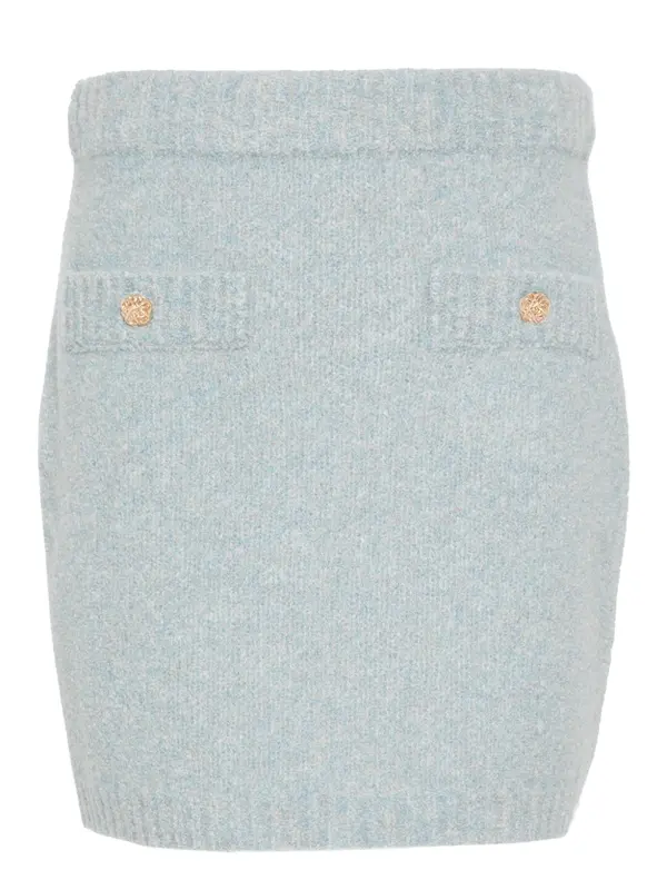 ALLUDE Marl-knit Mini Skirt - Blue