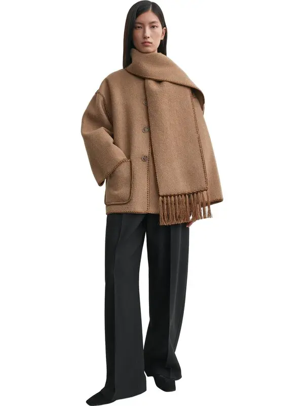 TOTEME Embroidered Scarf Jacket - Camel