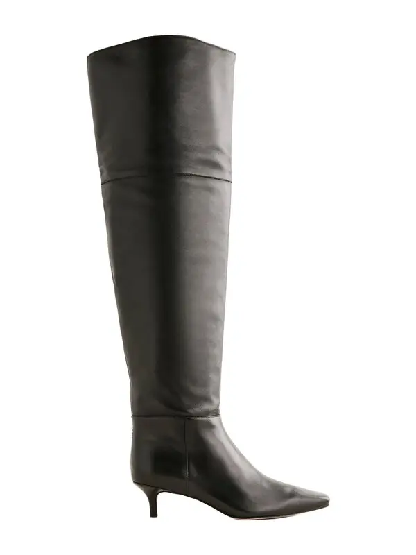 REFORMATION Roxanne Over-the-knee Leather Boots - Black