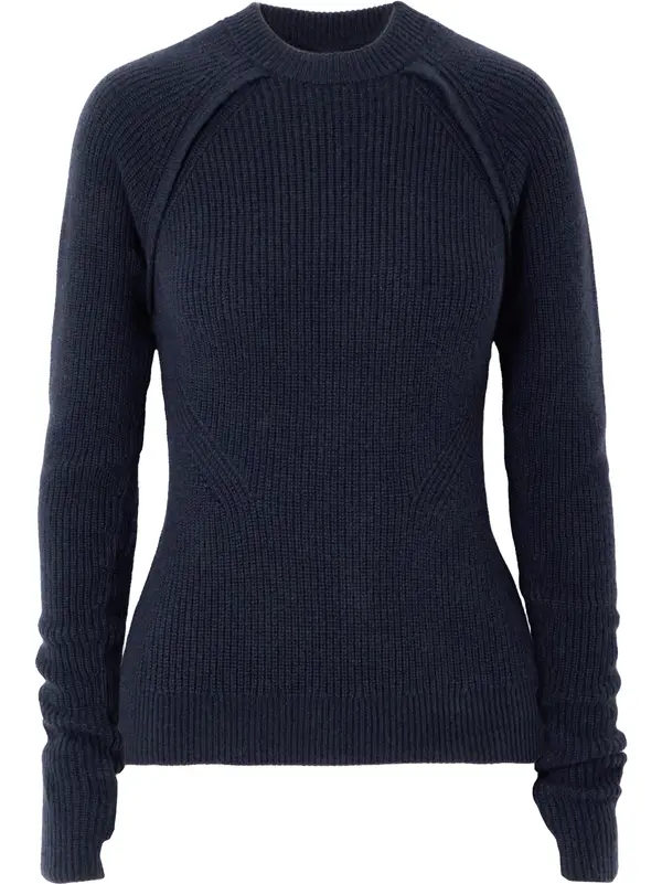 Sasuphi Marine Ribbed Cashmere Sweater - Blue