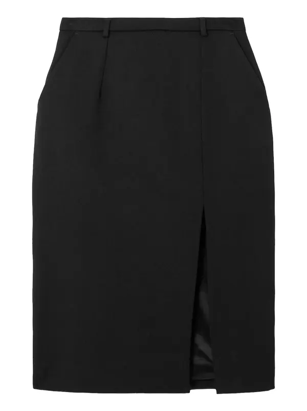 Dolce & Gabbana Silk-blend Gabardine Pencil Skirt - Black