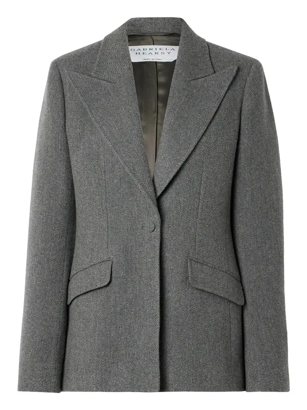 Gabriela Hearst Leiva Wool And Cashmere-blend Blazer - Gray