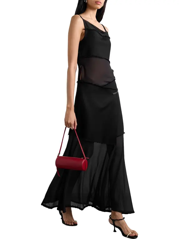 Proenza Schouler Dani Paneled Jersey Maxi Wrap Dress - Black