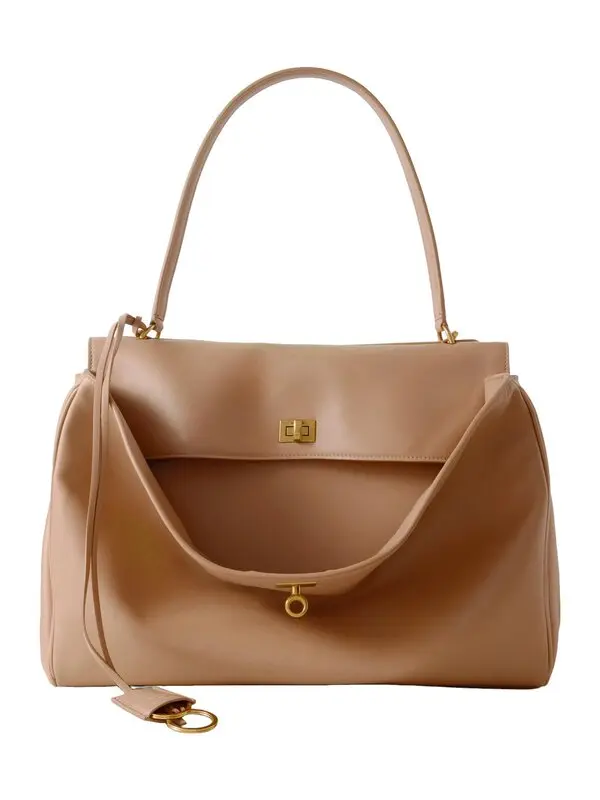 Balenciaga Rodeo Large Leather Shoulder Bag - Neutrals
