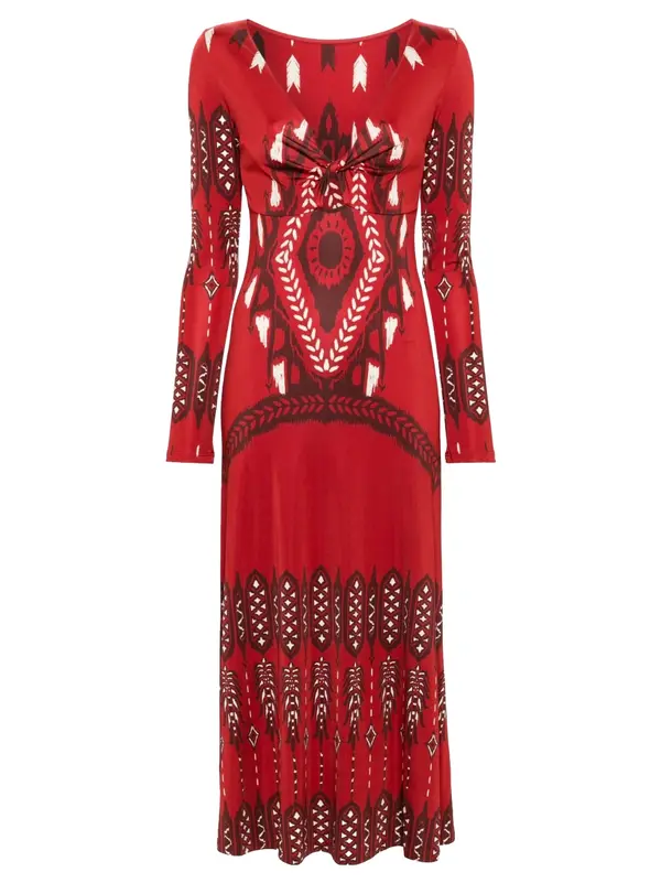 Johanna Ortiz Broken Arrow Midi Dress - Red