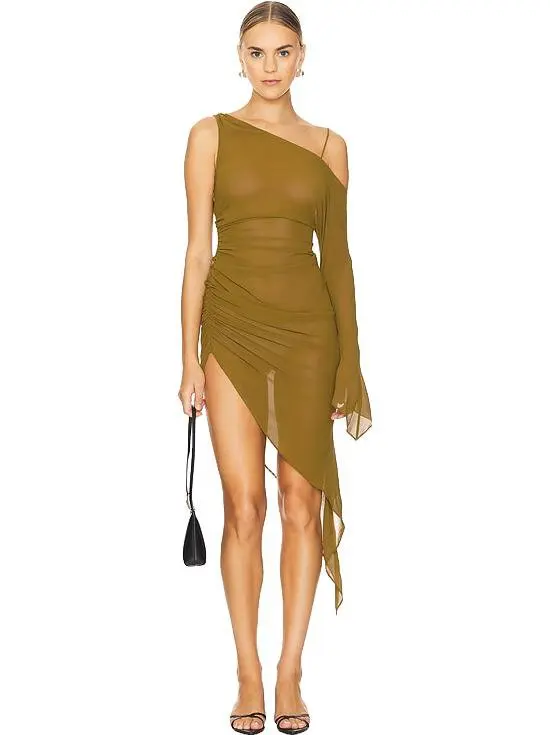 H:OURS Rei Midi Dress - Olive