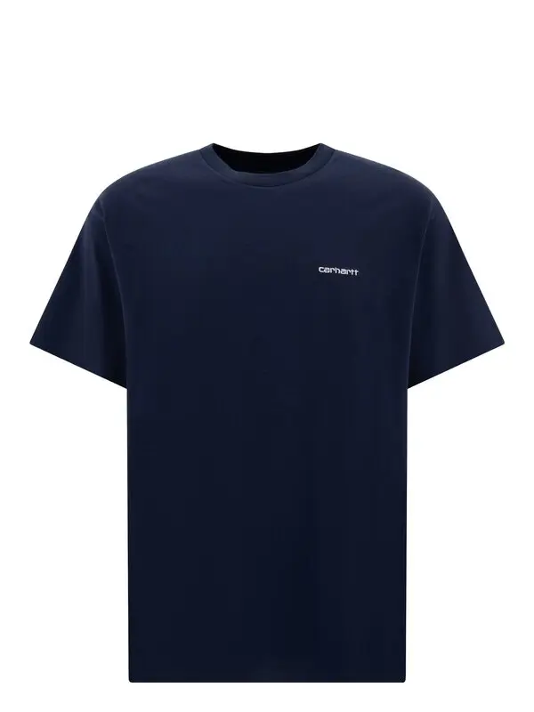 Carhartt Work In Progress Script Embroidery' T Shirt - Blue