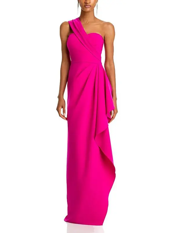 Rickie Freeman For Teri Jon One Shoulder Gown - Hot Pink