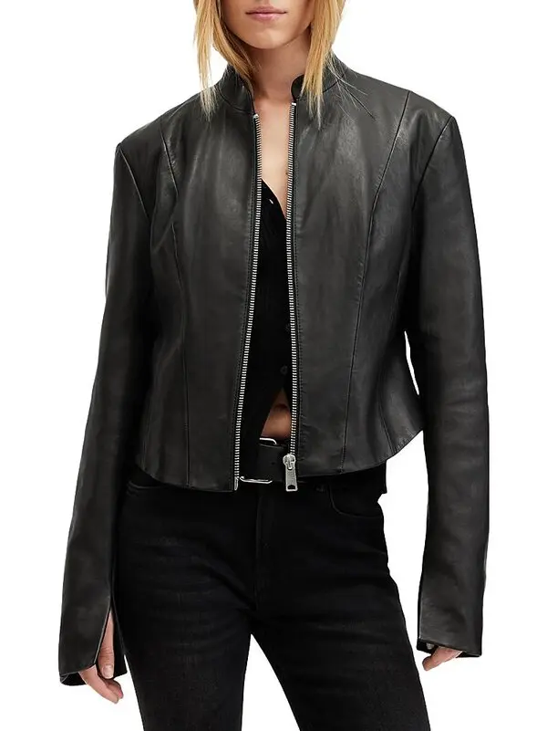 ALLSAINTS Sadler Leather Biker Jacket - Black
