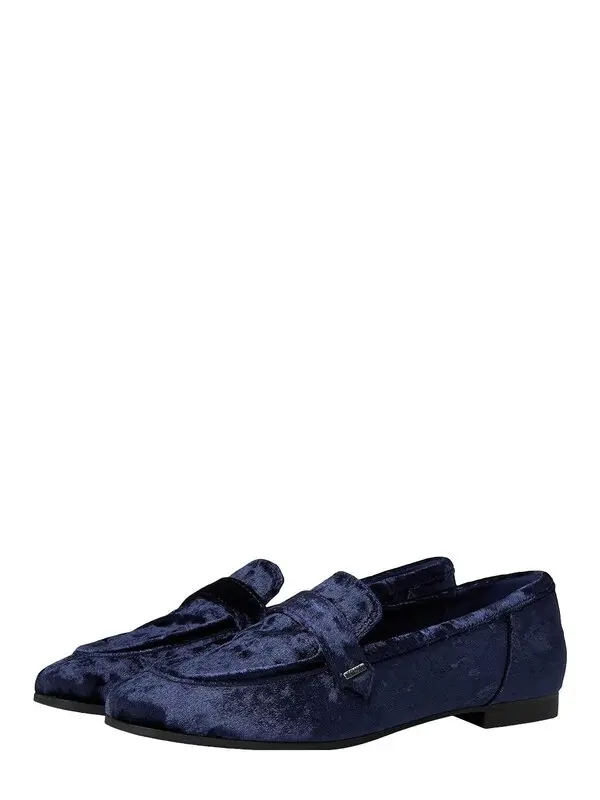 Toms Lynette Velvet Loafer Flats - Navy