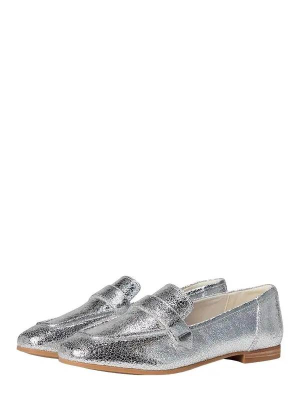 Toms Lynette Velvet Loafer Flats - Silver