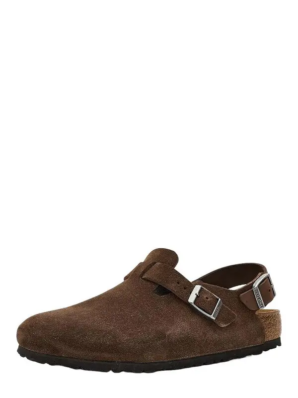 BIRKENSTOCK Tokio Suede Clogs With Adjustable Strap - Brown