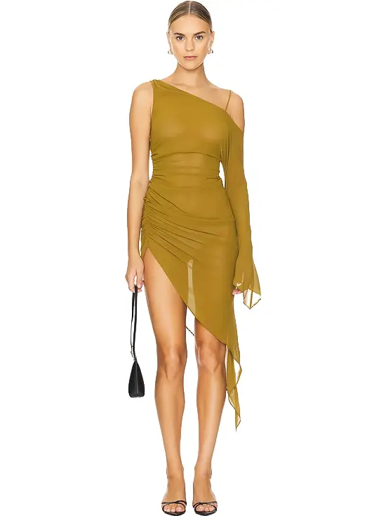 H:OURS Rei Midi Dress - Olive Green