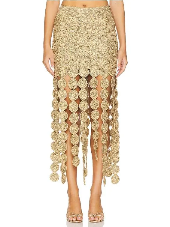 SIMONMILLER Beep Beep Maxi Skirt - Star Gold