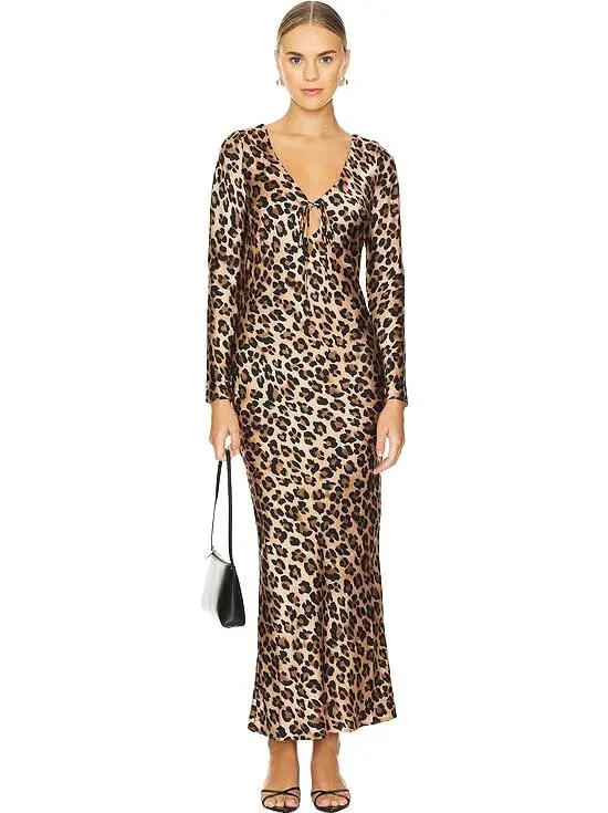Bardot Verona Printed Satin Dress - Leopard