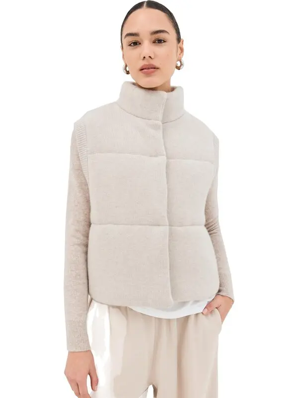 Le Kasha Cashmere Montana Sleeveless Puffer Vest - Light Beige