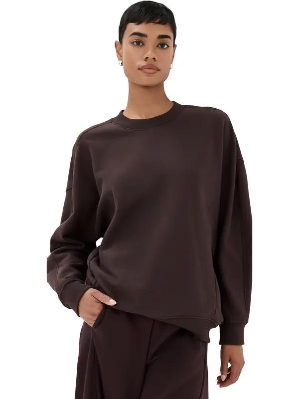 Tibi Cocoon Crewneck Sweatshirt - Brown
