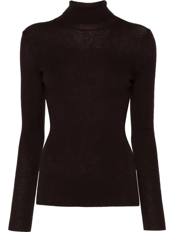 Maje Wool-silk Blend Sweater - Brown