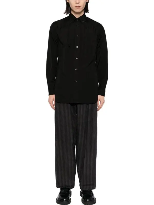 Yohji Yamamoto Chain-stitch Poplin Shirt - Black