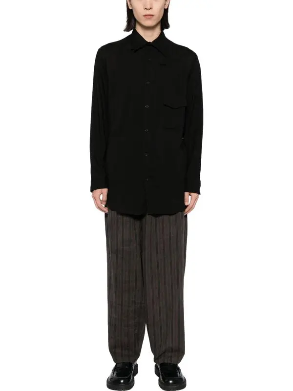 Yohji Yamamoto Collar Tab Shirt - Black