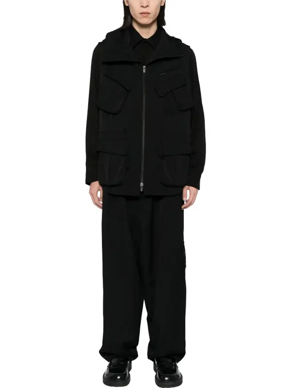 Yohji Yamamoto Tuck Tab Trousers - Black