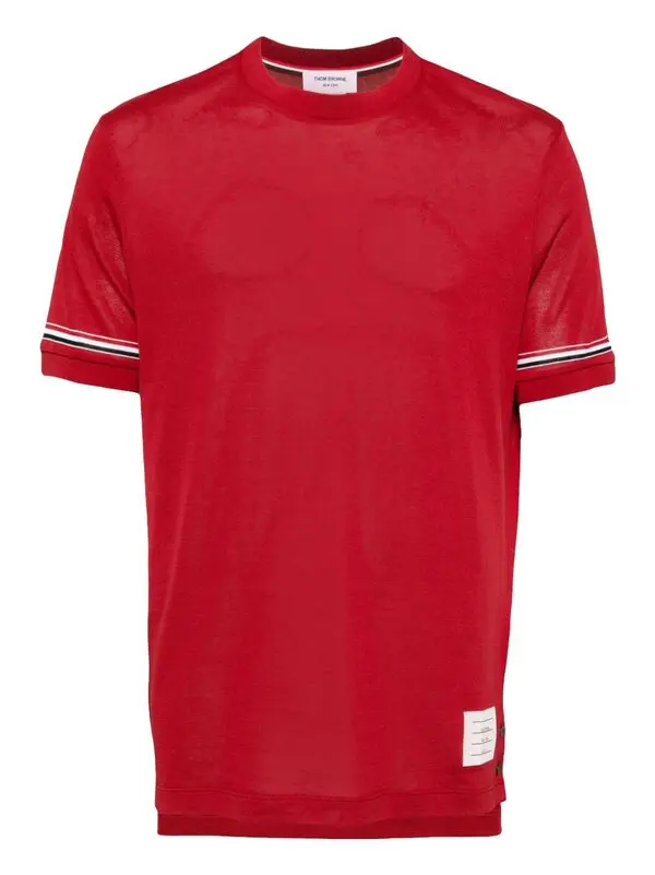 Thom Browne Cotton Stripe T-shirt - Red