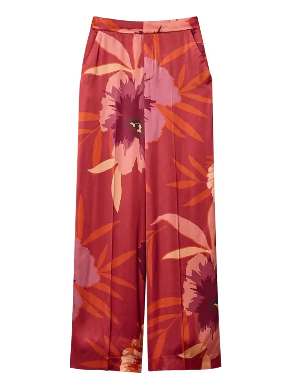 TWINSET Floral-print Wide-leg Trousers - Red