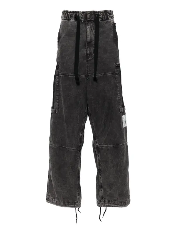 Mihara Yasuhiro Cotton Cargo Trousers - Black