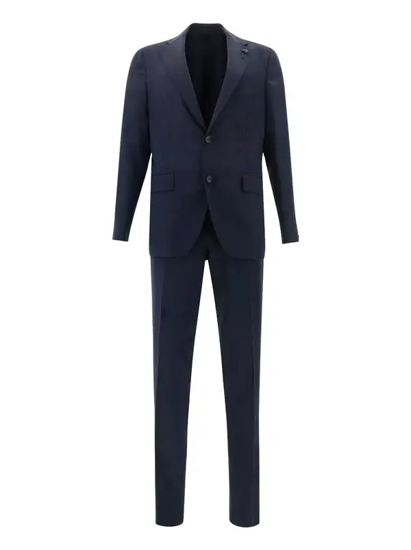 LARDINI Wool Single-breasted Suit - Blue