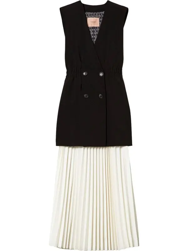 TWINSET Pleated Maxi Dress - Black