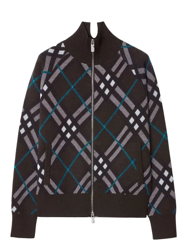 Burberry Check Track Jacket - Brown
