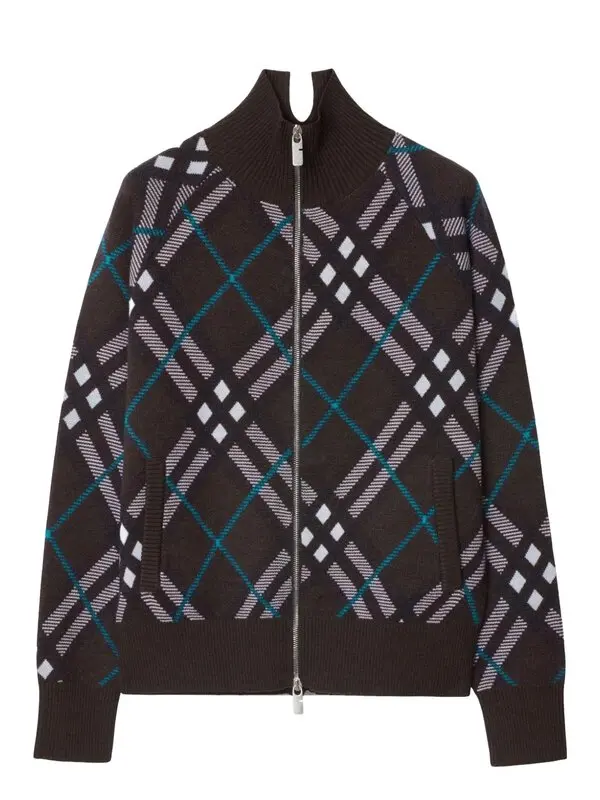 Burberry Check Track Jacket - Brown