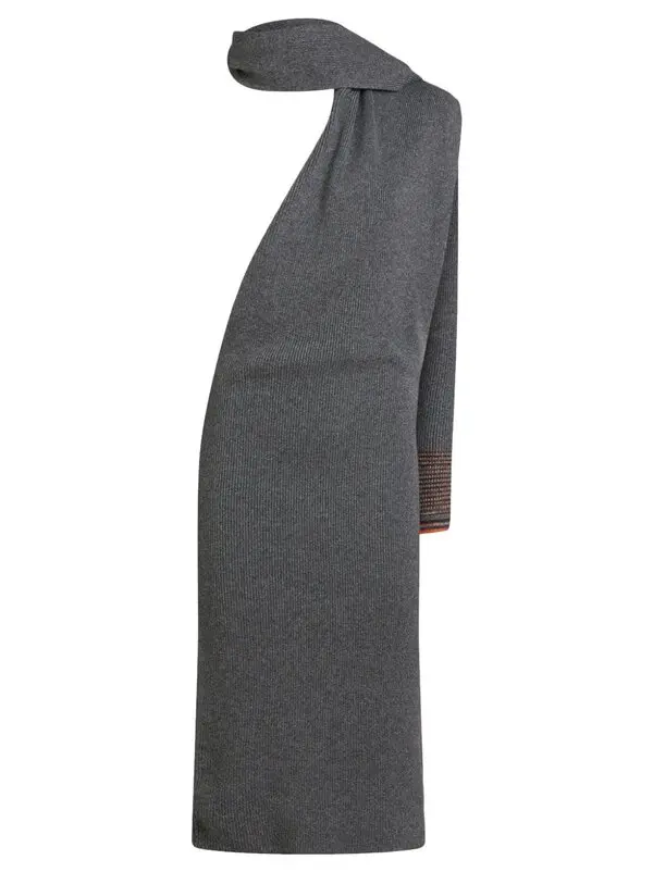 Etro Ribbed-knit Midi Dress - Grey