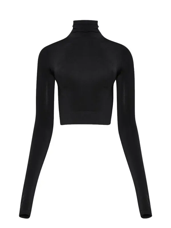 Balenciaga Cropped Turtleneck - Black