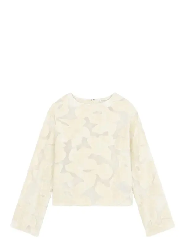 Loulou De Saison Sheer Ophelia Blouse - Ivory