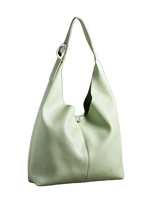 Anthropologie The Love Knot Slouchy Buckle Bag - Light Green