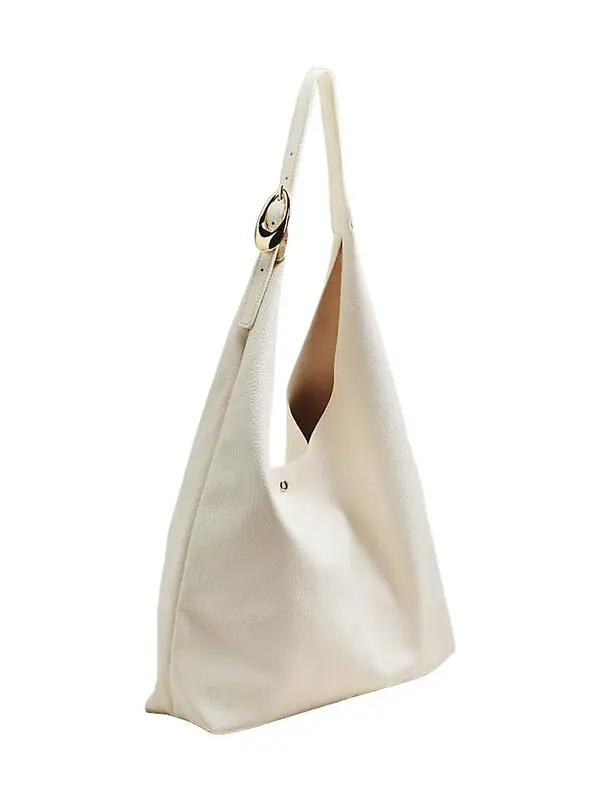 Anthropologie The Love Knot Slouchy Buckle Bag - White