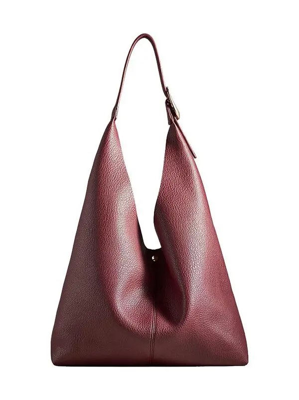 Anthropologie The Love Knot Slouchy Buckle Bag - Wine