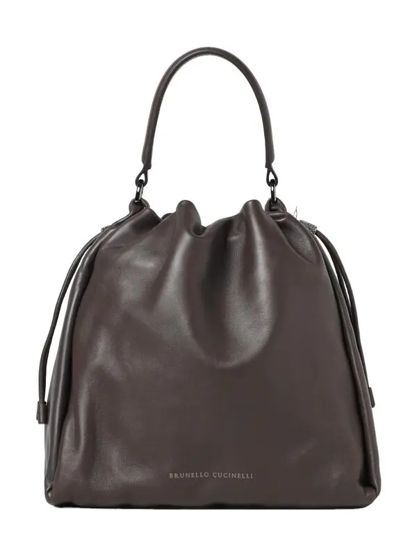 Brunello Cucinelli Leather Bucket Bag - Dark