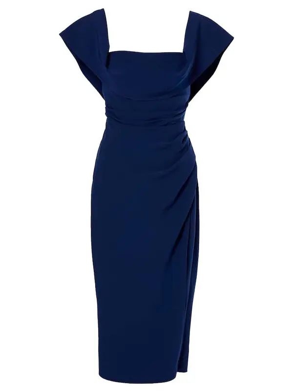 Carolina Herrera Draped Midi Dress - Blue