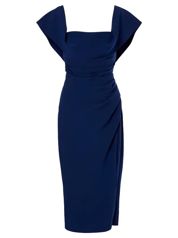 Carolina Herrera Draped Midi Dress - Blue