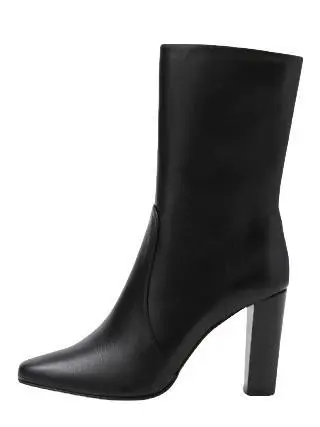 Veronica De Piante Gaia Heeled Ankle Boots In Leather - Black