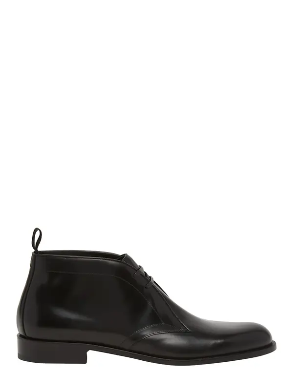 Giorgio Armani Bull Leather Chukka Boots - Black