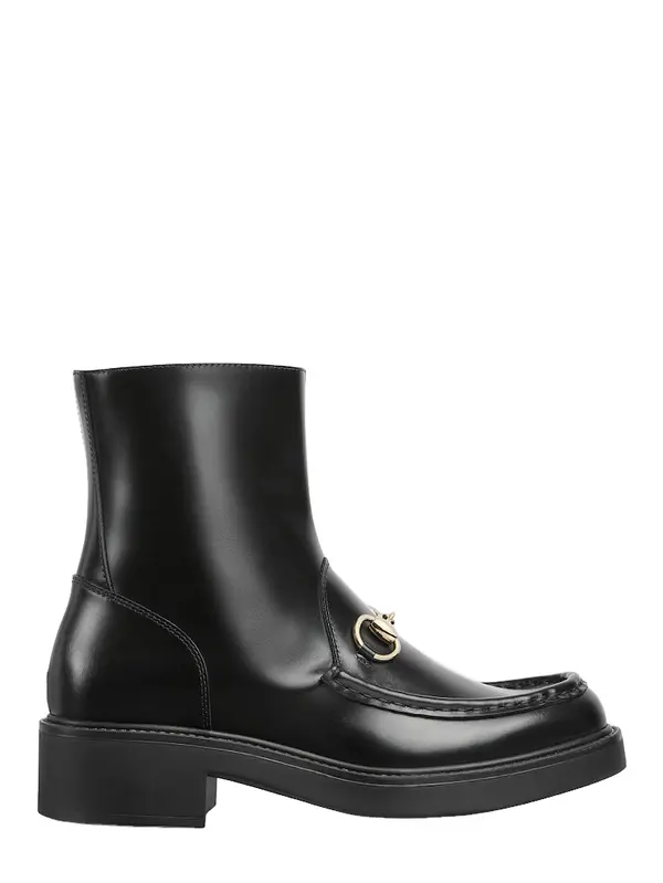 Gucci Horsebit Leather Boots - Black