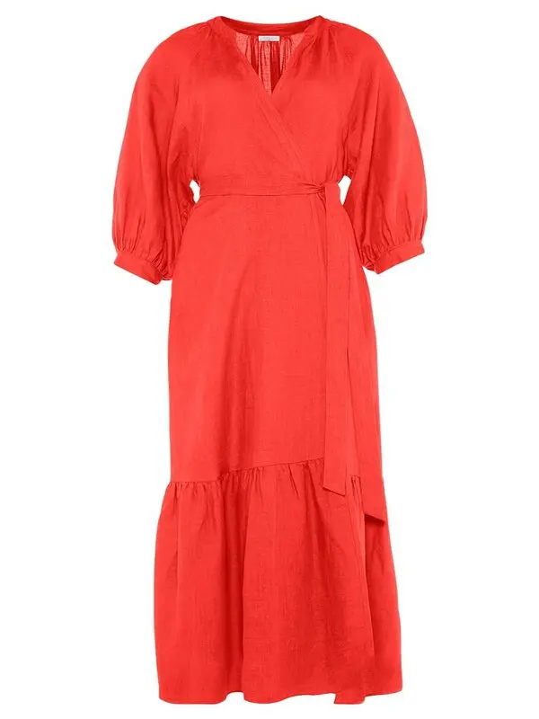 ERES Joie Maxi Wrap Dress - Ecarlate