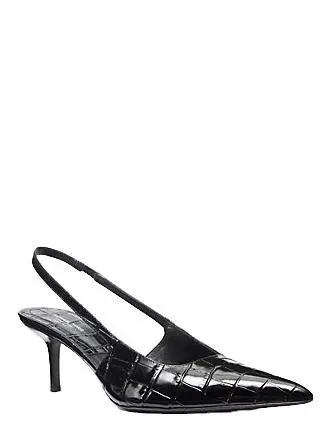 Michael Kors Emma Crocodile Embossed Leather Slingback Pump - Black