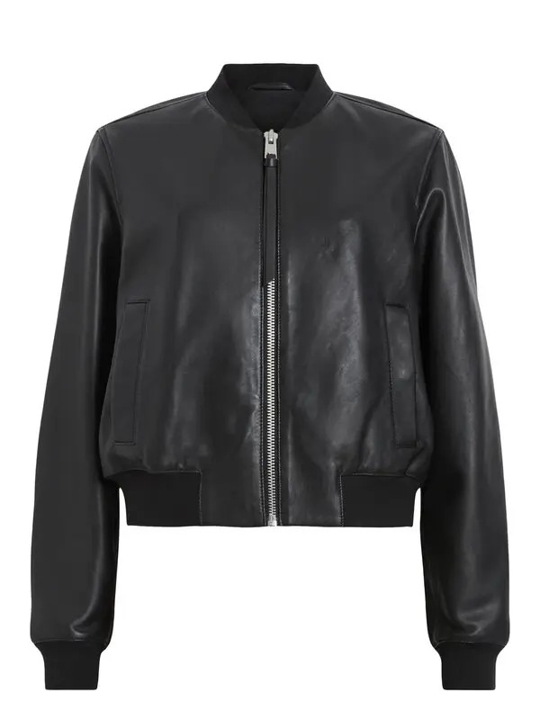 ALLSAINTS Leather Orten Bomber Jacket - Black