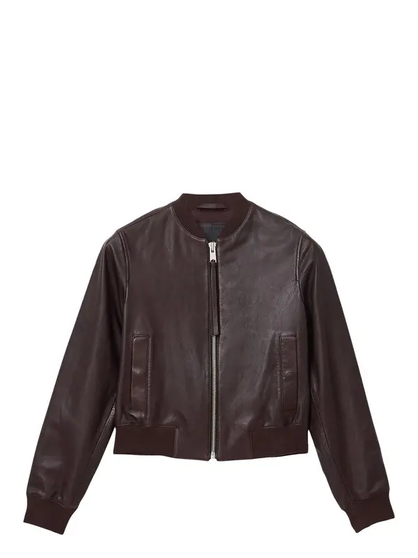 ALLSAINTS Leather Orten Bomber Jacket - Red
